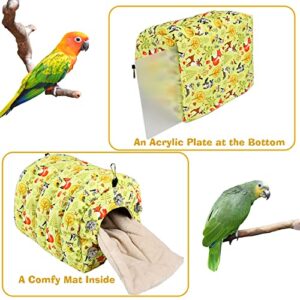 Vehomy Warm Bird Nest Hut Parrot Cozy Bed Tent Cage-Mounted Bird Bed Bird Parrot Hideout Hammock Swing Fluffy Parrot Sleeping Bed Parrot Hideaway for Cockatiels Parakeet Budgies African Grey L