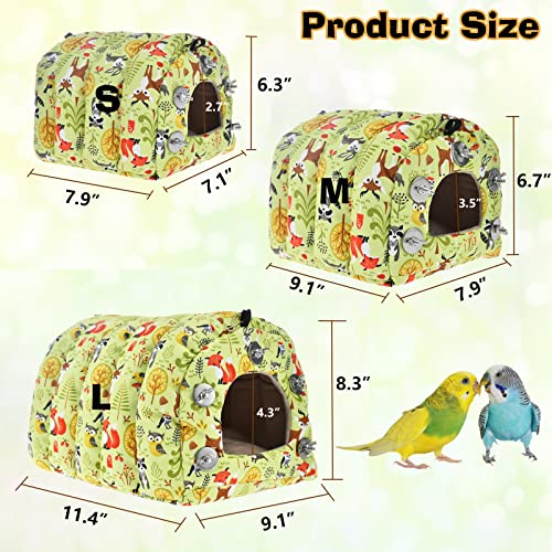 Vehomy Warm Bird Nest Hut Parrot Cozy Bed Tent Cage-Mounted Bird Bed Bird Parrot Hideout Hammock Swing Fluffy Parrot Sleeping Bed Parrot Hideaway for Cockatiels Parakeet Budgies African Grey L