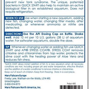 API Quick Start Freshwater and Saltwater Aquarium Nitrifying Bacteria 16-Ounce Bottle & Stress Coat Aquarium Water Conditioner 16-Ounce Bottle