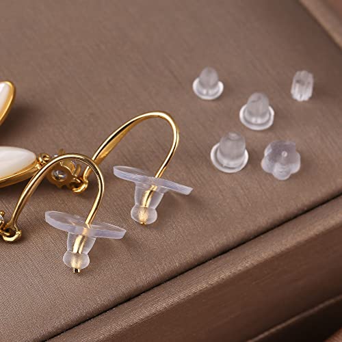 Silicone Earring Backs for Studs 6 Styles Clear Hypoallergenic Rubber Earrings Safety Back Stopper Replacement Kit (600 Pcs)