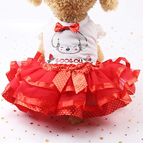 Puppy Outfits for Small Dogs Female Pet Cat Dress Fruit Princess Summer Breathable Dress Clothes Cat Sweater for Cats Coats