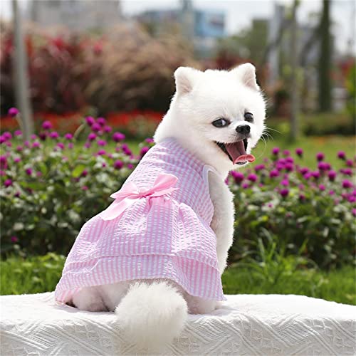 Cute Dog Clothes for Large Dogs Dress Supplies Stripes Skirt Cat Summer Wedding Pet Plaid Dog Bow Dress Autumn Spring Knot Clothes Pet Clothes Christmas Dog Dress