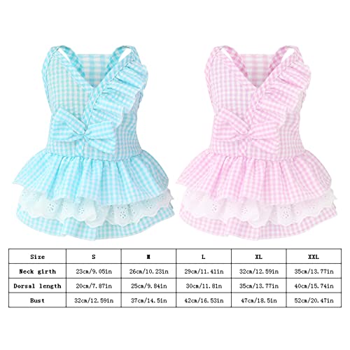 Small Dog Outfits for Girls Princess Cotton Pet Dog Dress Spring and Summer Pet Clothes Spring Cute Pet Supplies Cotton Peach Dress Bow Skirt Dog Outfits for Small Dogs