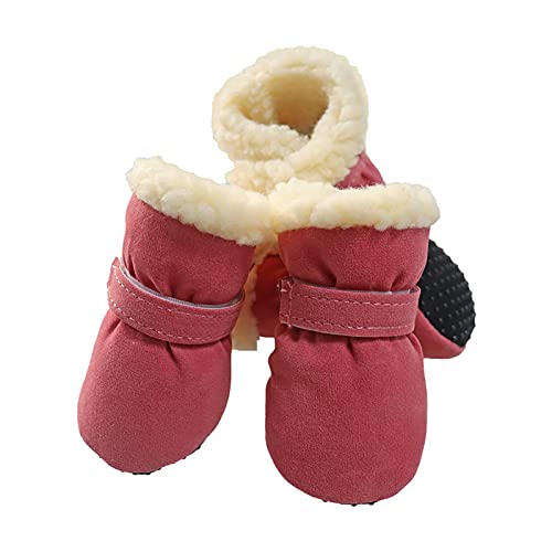 HonpraD Medium Size Dog Shoes Warm Pet Shoes and Plus Windproof Warm Velvet Boots Snow Soft-Soled Pet Clothes Cute Christmas Clothes for Puppies