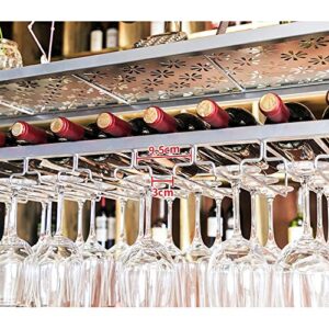 Double Layer Wine Rack Bar Wine Glass Rack Suspension Ceiling Wine Rack Restaurant Wine Bottle Rack J1019, PIBM, Gold, L100×W30cm