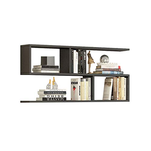 Simple Bookcase Stand Creative Simplicity Wall Hanging Bedroom Closet Bookshelf Restaurant Wine Rack Decorative Frame J1120, PIBM, Black Walnut, 100 * 20cm