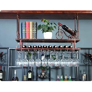 Wine Glass Rack Upside Down Home European Creative Goblet Rack Bar Table Simple Decoration Hanging Grape Wine Rack J1114, PIBM, Bronze, 60 * 30Ccm