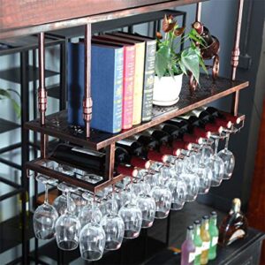 Wine Glass Rack Upside Down Home European Creative Goblet Rack Bar Table Simple Decoration Hanging Grape Wine Rack J1114, PIBM, Bronze, 60 * 30Ccm