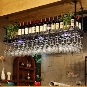 Artistic Wine Rack Set Creative Simplicity Wall Mounted Shelves for Glassware Creative Bottle Organizer for Storage & Display House Decoration J1111, PIBM, Black, 60 * 35cm