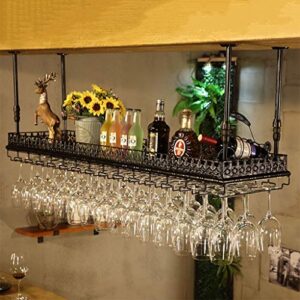 Artistic Wine Rack Set Creative Simplicity Wall Mounted Shelves for Glassware Creative Bottle Organizer for Storage & Display House Decoration J1111, PIBM, Black, 60 * 35cm