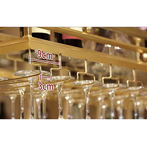 Wine Glass Rack Inverted Wine Rack Simple Style Iron Hanging Wine Glass Holder Ceiling Decorative Frame J1114, PIBM, b, 60x35cm