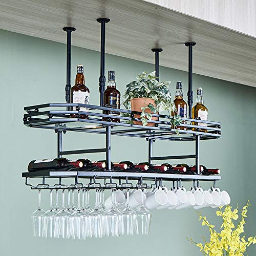 Wine Glass Rack Upside Down Bar Bar Creative Goblet Rack European Style Home J1023, PIBM, 80x35cm