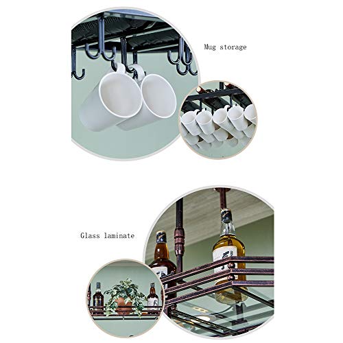 Wine Glass Rack Upside Down Bar Bar Creative Goblet Rack European Style Home J1023, PIBM, 80x35cm