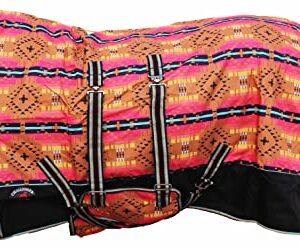 CHALLENGER 72" 1200D Turnout Heavy-Weight Bellyband Rain Horse Winter Blanket Aztec 5B108