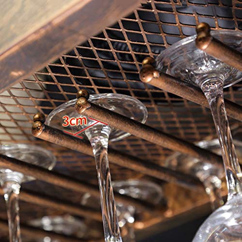 European Hanging Red Wine Glass Rack Upside Down Wine Rack Bar Wrought Iron Goblet Rack Creative Wine Cabinet Decoration Hanger J1031, PIBM, Bronze, 120 * 35cm