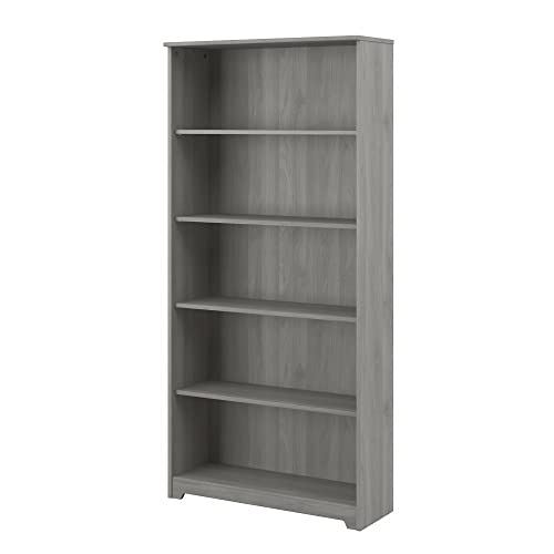 Bush Furniture Cabot Tall 5 Shelf Bookcase in Modern Gray