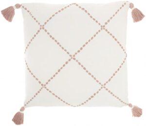 homeroots boho blush pink cotton accent throw pillow