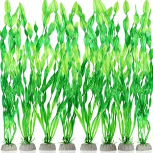 giegxin 30 pieces artificial seaweed plants aquarium plants plastic seaweed decor plastic fish tank plant decorations fake seaweed decoration for household and office aquarium (green)