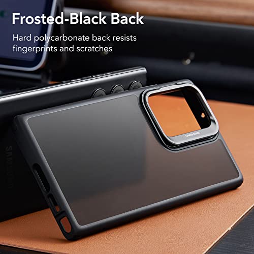 ESR for Samsung Galaxy S23 Ultra Case, S23 Ultra Phone Case with Classic Stand, Built-in Camera Ring Stand, Military-Grade Protection, Case for Samsung S23 Ultra, Classic Kickstand Case, Frosted Black