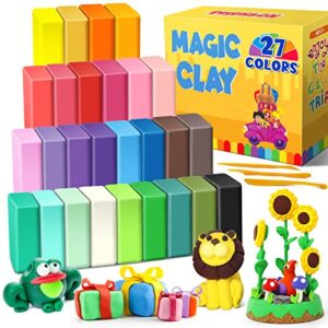 air dry clay 27 colors, modeling clay for kids, diy molding magic clay for with tools, soft & ultra light, toys gifts for age 3 4 5 6 7 8+ years old boys girls kids