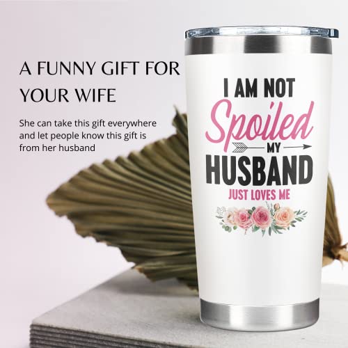 Gifts for Wife from Husband - Wife Gifts - Wedding Anniversary, Mothers Day Gifts, Wife Birthday Gift Ideas - Romantic Gifts for Her, I Love You Gifts for Her Presents - 20Oz Funny Wife Tumbler