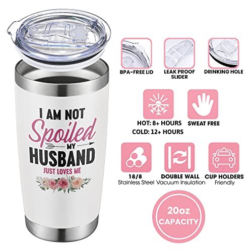 Gifts for Wife from Husband - Wife Gifts - Wedding Anniversary, Mothers Day Gifts, Wife Birthday Gift Ideas - Romantic Gifts for Her, I Love You Gifts for Her Presents - 20Oz Funny Wife Tumbler