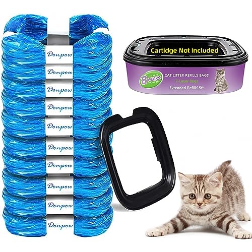 10 Pack Cat Litter Refills Scented Bag Compatible with Your Standard and Plus Genie Litter Disposal Refill Cartridge, Universal Litter Refills Bag (Not Include Cartridge)