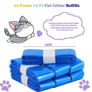 10 Pack Cat Litter Refills Scented Bag Compatible with Your Standard and Plus Genie Litter Disposal Refill Cartridge, Universal Litter Refills Bag (Not Include Cartridge)