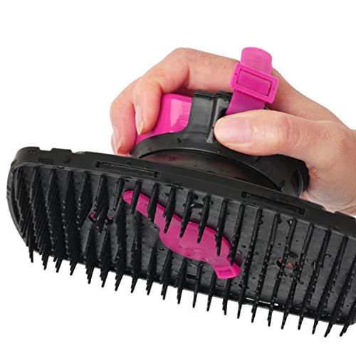 Balacoo with Cow Tail Horses Tools Tool Hair Brush Professional Shower for Loose Bath Shedding Livestock Cleaning Scrubber Grooming Massage Comb Supplies Removal Body Removes Handle