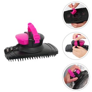 Balacoo with Cow Tail Horses Tools Tool Hair Brush Professional Shower for Loose Bath Shedding Livestock Cleaning Scrubber Grooming Massage Comb Supplies Removal Body Removes Handle