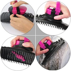 Balacoo with Cow Tail Horses Tools Tool Hair Brush Professional Shower for Loose Bath Shedding Livestock Cleaning Scrubber Grooming Massage Comb Supplies Removal Body Removes Handle