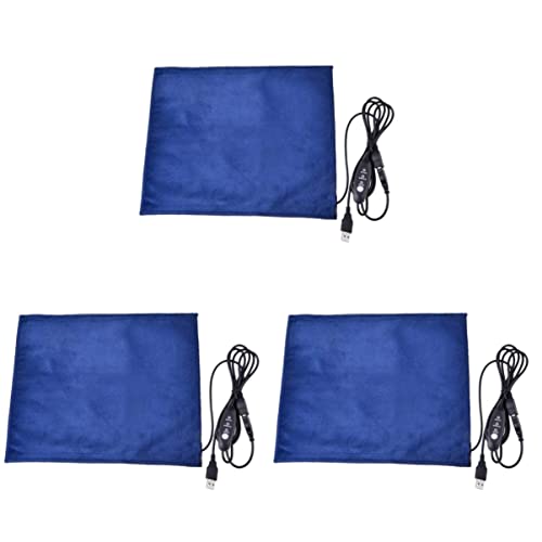 balacoo Pad 3pcs Heated Conter Blanket Level Lizards Warming Pet Plug Cat Adjustable Heat Supplies Thermostat Turtles Dog Bed Heating Reptiles Gecko USB for Blue Electric Pet Heating Reptile