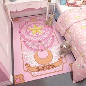 Anime Kawaii Cute Rug Anime Carpet Cute Rugs for Bedroom Aesthetic Soft Carpet Decorative Rug for Indoor Outdoor 62 * 39in (1)