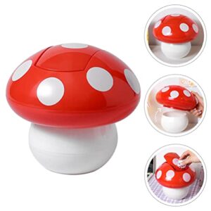 Hemoton Mushroom Mini Trash Can with Lid,Desktop Trash Can,Countertop Mini Garbage Cans, Mini Trash Can for Desk,Tiny Waste Basket