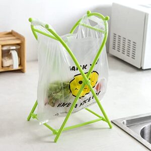 Kichvoe Desktop Stand Trash Bags Holder Stand: Trash Rack Plastic Bag Shelf Portable Hanging Garbage Wire Folding Shelves Indoor Outdoor Random Color Desktop Shelf