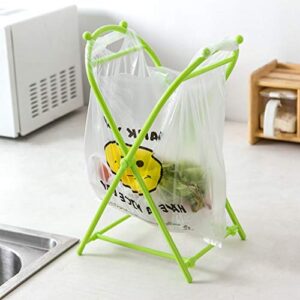 Kichvoe Desktop Stand Trash Bags Holder Stand: Trash Rack Plastic Bag Shelf Portable Hanging Garbage Wire Folding Shelves Indoor Outdoor Random Color Desktop Shelf