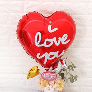 Dzrige 18 Inch I Love You Foil Balloons,Valentines Day Love Heart Mylar Balloons,Red Heart Shaped Balloons for Valentines Day Party Engagement Anniversary Wedding Birthday Decor Supplies (20Pcs)