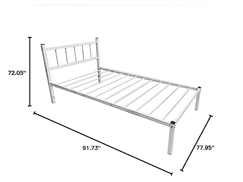 Triple Bunk Bed,Twin Size Triple Bunk Bed with Ladder & Safety Guardrail,Divided into 3 Separate Beds,Metal Structure Bedframe w/Steel Slat Support,Detachable,No Box Spring Needed,Noise Free for Dorm