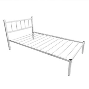 Triple Bunk Bed,Twin Size Triple Bunk Bed with Ladder & Safety Guardrail,Divided into 3 Separate Beds,Metal Structure Bedframe w/Steel Slat Support,Detachable,No Box Spring Needed,Noise Free for Dorm