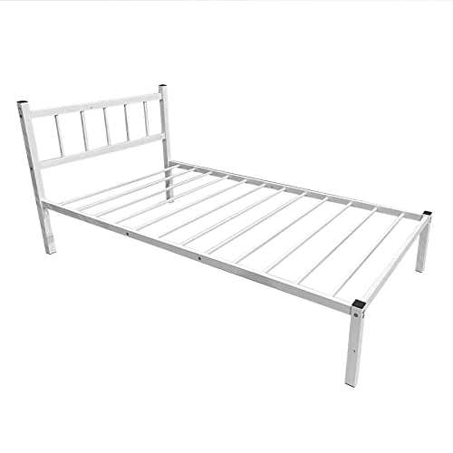 Triple Bunk Bed,Twin Size Triple Bunk Bed with Ladder & Safety Guardrail,Divided into 3 Separate Beds,Metal Structure Bedframe w/Steel Slat Support,Detachable,No Box Spring Needed,Noise Free for Dorm