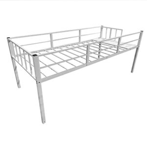 Triple Bunk Bed,Twin Size Triple Bunk Bed with Ladder & Safety Guardrail,Divided into 3 Separate Beds,Metal Structure Bedframe w/Steel Slat Support,Detachable,No Box Spring Needed,Noise Free for Dorm