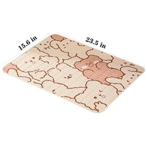 WEWAYKGJ Rabbit Cage Liners, 4 PCS Guinea Pig Bedding Mats Pet Waterproof Pee Pads Small Animals Soft Non-Slip Washable Training Pads for Cat Chinchilla Puppy