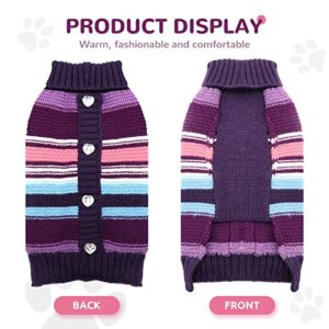 AXIIJGL Dog Sweater Pet Cat Winter Knitwear Warm Clothes Striped Dog Hoodie Sweatshirt for Small Medium Dogs(XL)