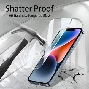 HAYZON [3+3 Pack] iPhone 14 (ONLY) Screen Protector with Camera Lens Protector, Scratch Resistant, Bubble Free, Case Friendly Tempered Glass Film[9H Hardness] - 6.1 inch