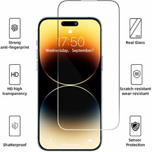 HAYZON [3+3 Pack] iPhone 14 Pro Max (ONLY) Screen Protector with Camera Lens Protector, Sensor Protection, Dynamic Island Compatible, Case Friendly Tempered Glass [9H Hardness] - 6.7 inch