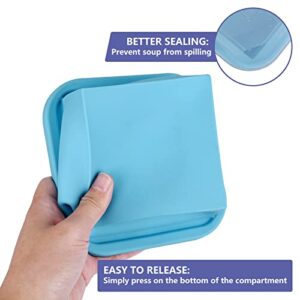 Kinggrand Kitchen 2-Cup Silicone Freezer Tray with Lid 4 Pack Silicone Freezer Molds Square Food Freezing Container Make 4 Perfect Soups, Broths, Stews, Sauces, Curries