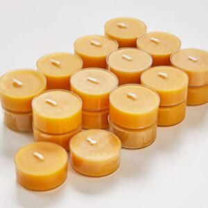 Beeswax Tealight Candles Bulk - Tealight Candles 12 Pack with 48 Hour Burn Time 4Hours of Each Beeswax Tealights for Home Decor & Ambiance, Long-Lasting & Eco-Friendly