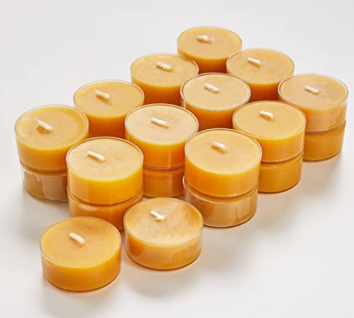 Beeswax Tealight Candles Bulk - Tealight Candles 12 Pack with 48 Hour Burn Time 4Hours of Each Beeswax Tealights for Home Decor & Ambiance, Long-Lasting & Eco-Friendly