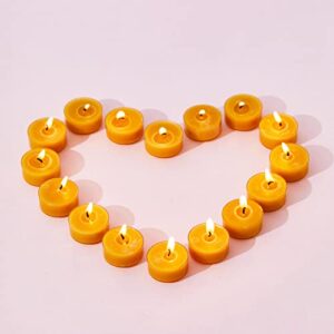 Beeswax Tealight Candles Bulk - Tealight Candles 12 Pack with 48 Hour Burn Time 4Hours of Each Beeswax Tealights for Home Decor & Ambiance, Long-Lasting & Eco-Friendly