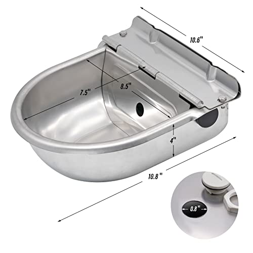 KHEARPSL Automatic Dog Water Bowl Dispenser with Brass Float Valve Livestock Waterer Water Trough Auto Fill Water Bowl for Dogs Cattle Horse Pig